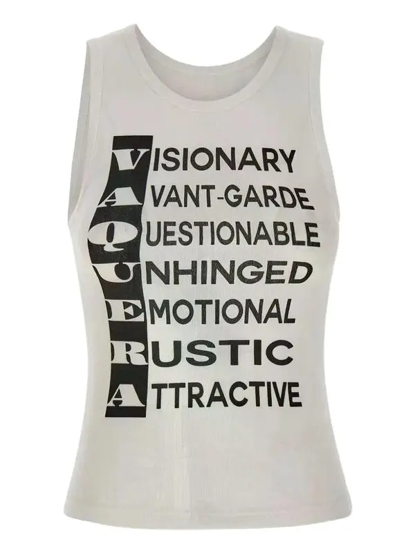 Vaquera Text-print Tank Top - Neutrals
