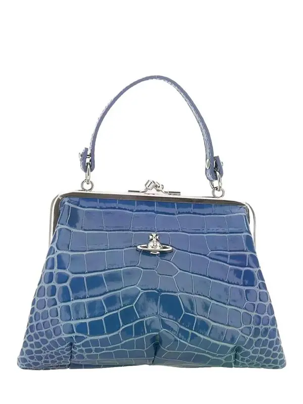 VIVIENNE WESTWOOD Granny Frame Croc-effect Tote - Blue