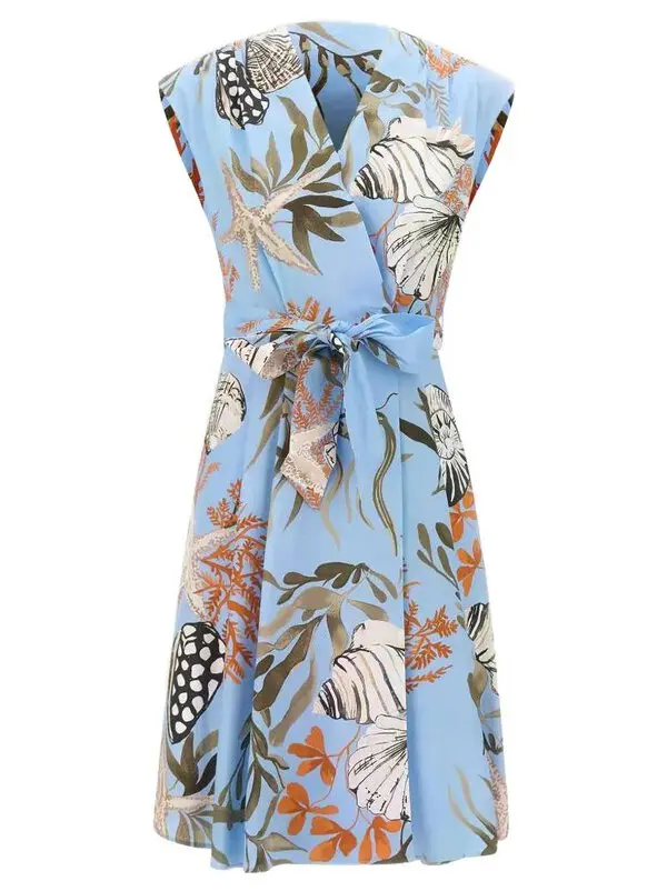 Marella Millfilo Wrap Cotton Dress - Blue