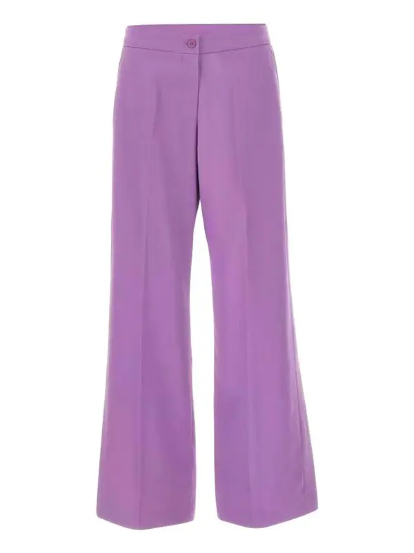 ELENA MIRO` Cady Straight-leg Tailored Trousers - Purple