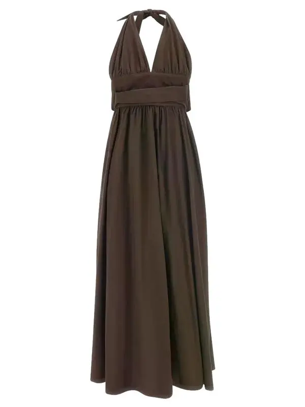 Faithfull The Brand Lido Halterneck A-line Dress - Brown