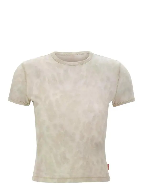 DIESEL Faux-fur Effect Cropped T-shirt - Neutrals