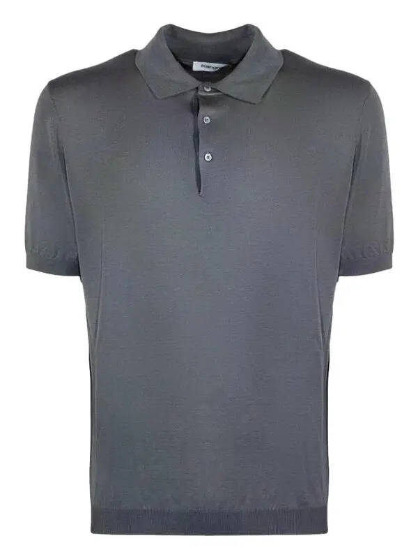 KANGRA Buttoned Short-sleeve Polo Shirt - Grey