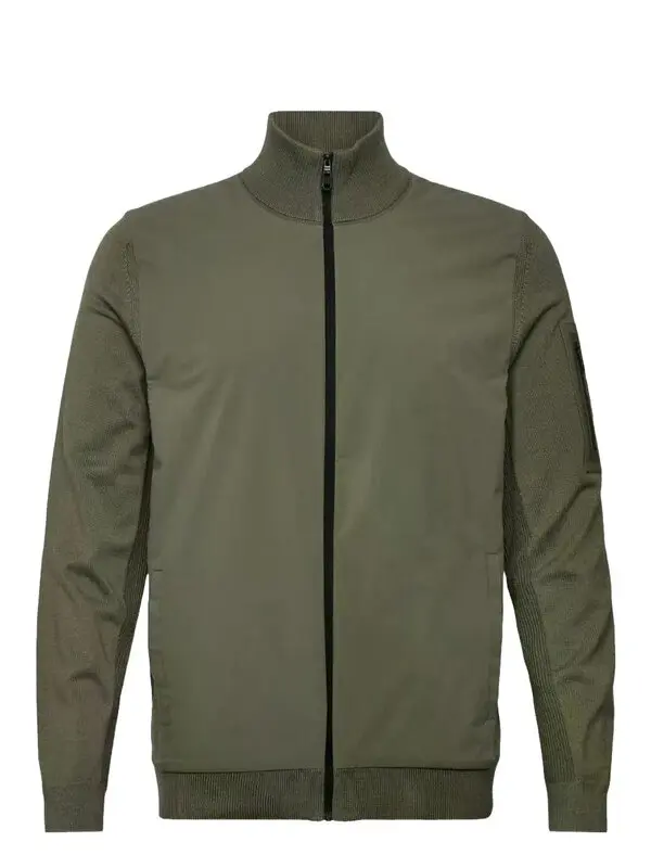 BOSS Ribbed Zip Jacket - Green