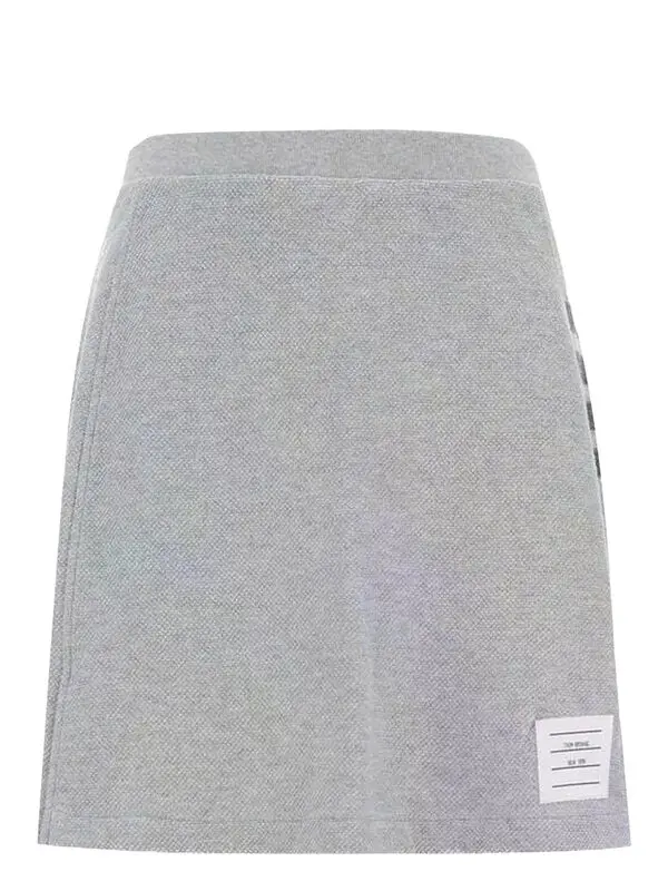 Thom Browne Mini Skirt With Logo Detail - Grey