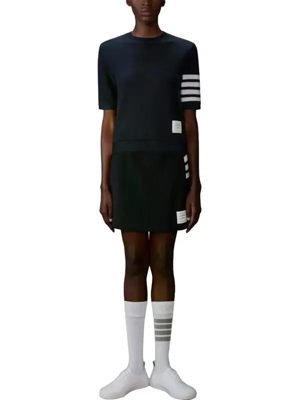Thom Browne Mini Skirt With Logo Detail - Grey