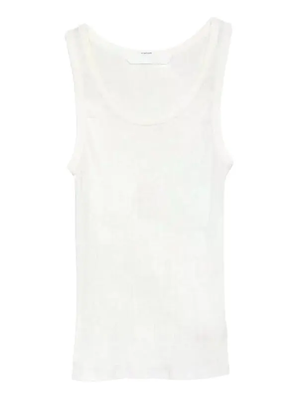 MOTHER The Variegated Rib Tank Top - White