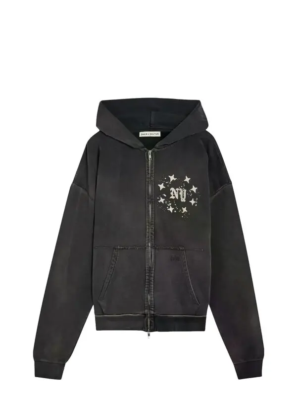 DUKE + DEXTER Zipped Hoodie - Black