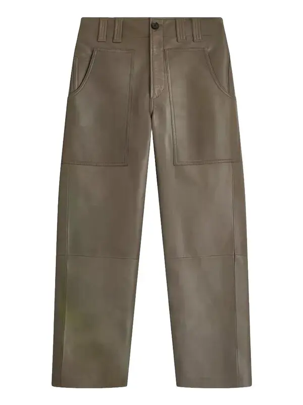 Belstaff Logo-patch Leather Trousers - Brown