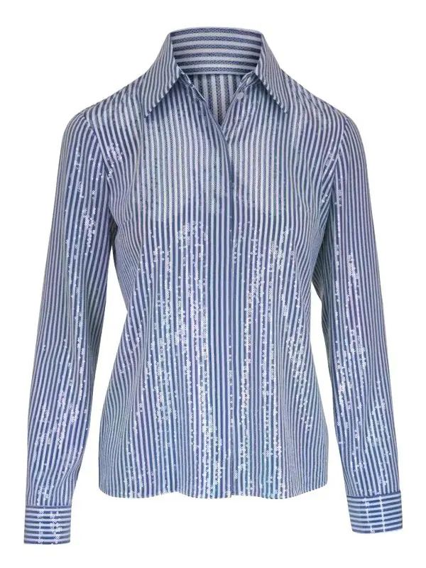 Michael Kors Striped Embellished Shirt - Blue
