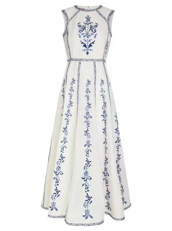 EMPORIO SIRENUSE Clodette Embroidered Dress - White