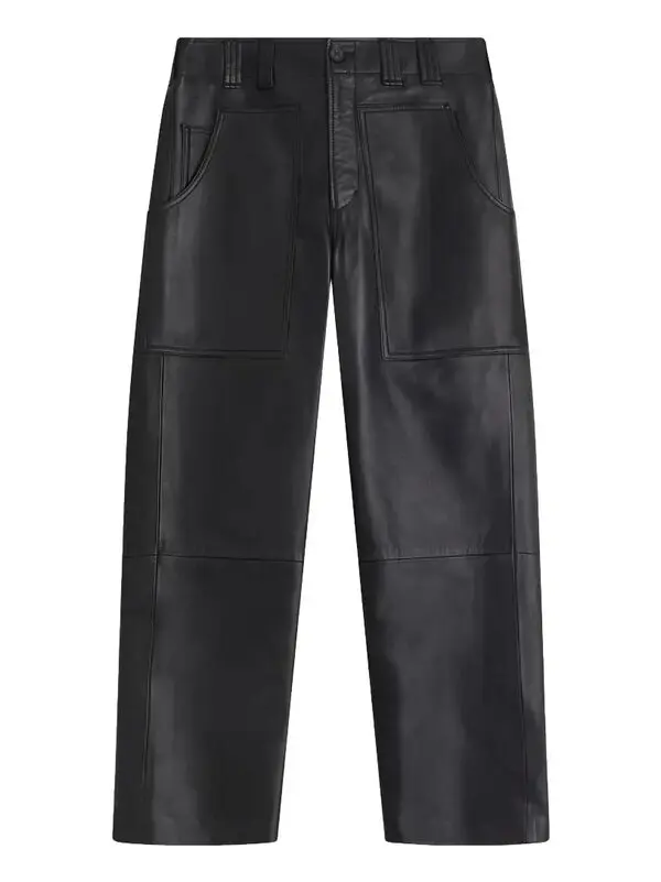 Belstaff Patch Pocket Leather Trousers - Black