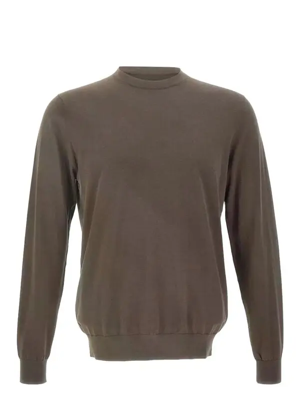 DIKTAT Ribbed Crew Neck Sweater - Brown