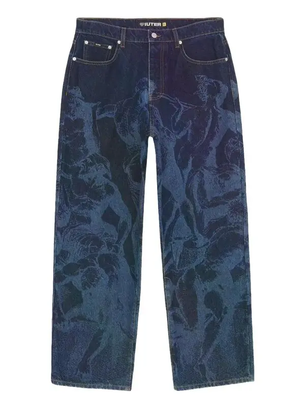 IUTER Laser Baggy Jeans - Blue