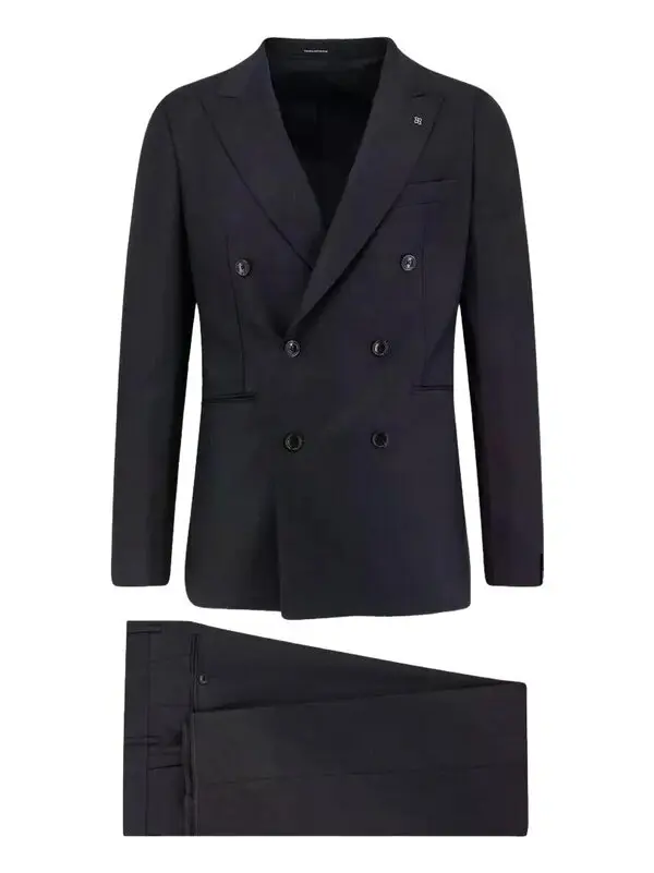 Tagliatore Double-breasted Brooch Suit - Blue