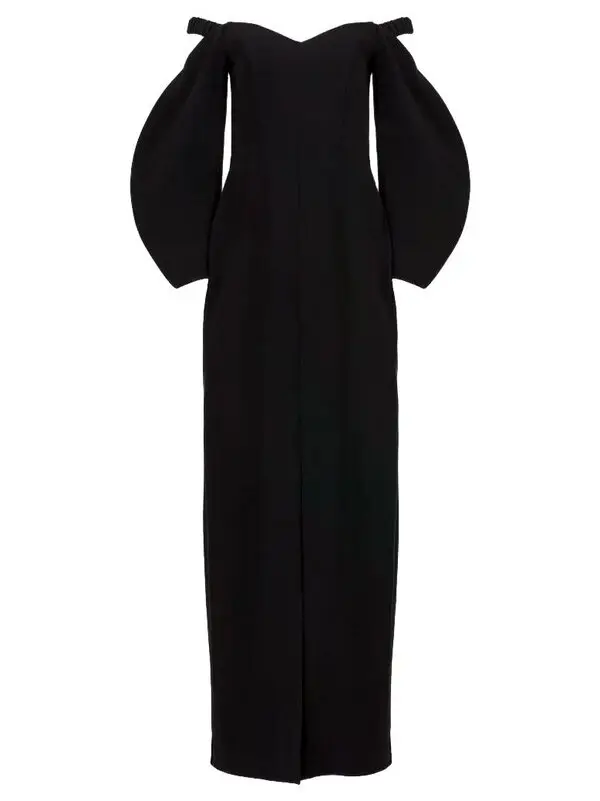 MOOS STUDIO Off-the-shoulder Balloon-sleeve Maxi Dress - Black