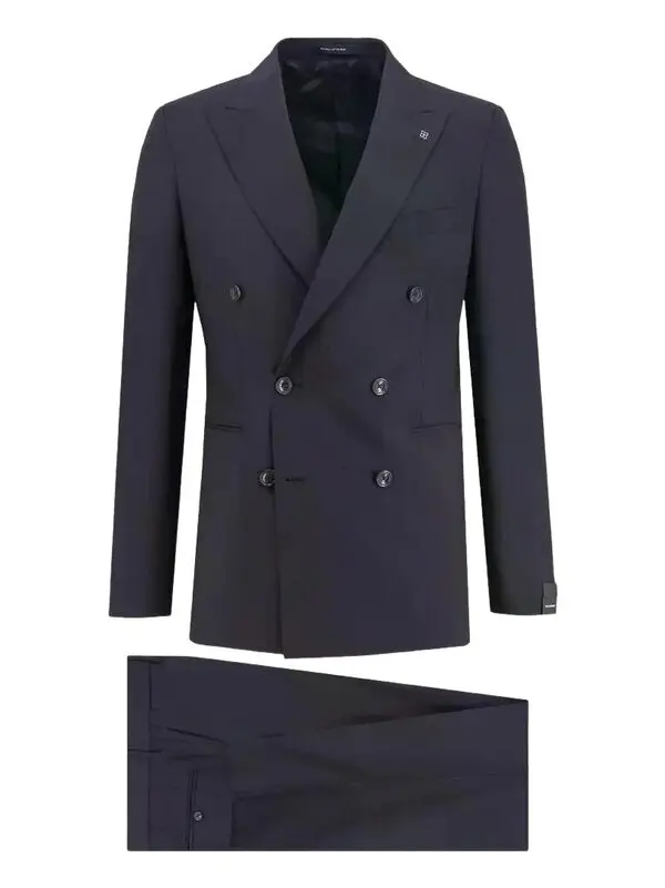 Tagliatore Double-breasted Peak Lapel Suit - Blue