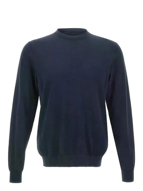 DIKTAT Crew-neck Ribbed Sweater - Blue