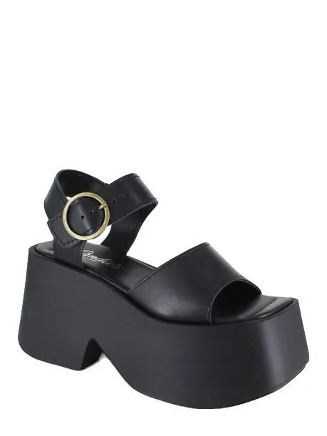 CANDIE'S Platform Sandals - Black Leather