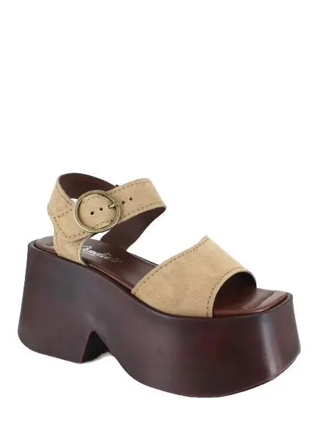 CANDIE'S Platform Sandals - Taupe Suede