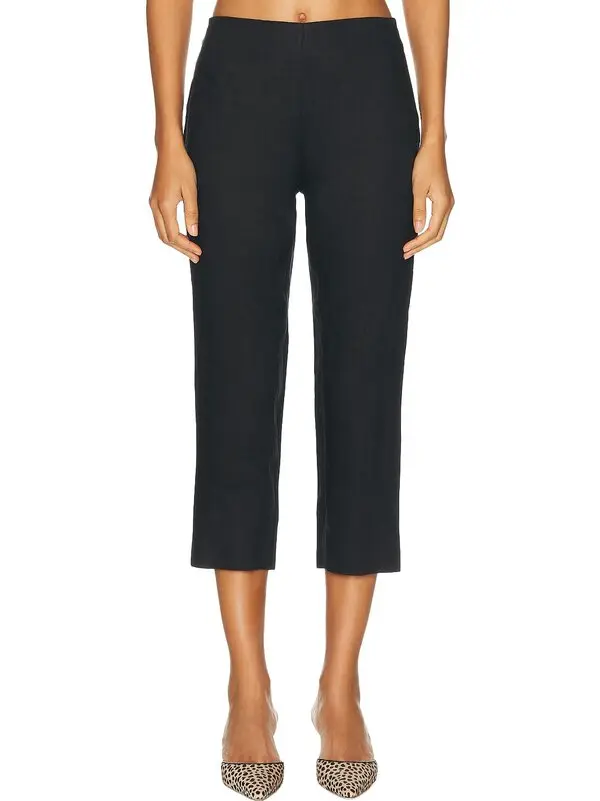 AEXAE Linen Capri Pants - Black