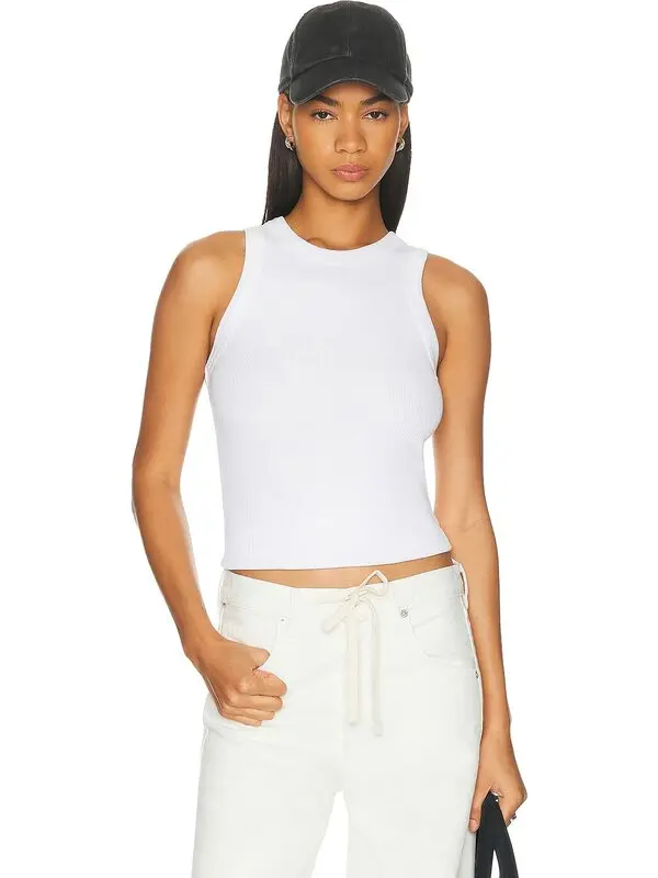 AGOLDE Leigh Ribbed Tank Top - White