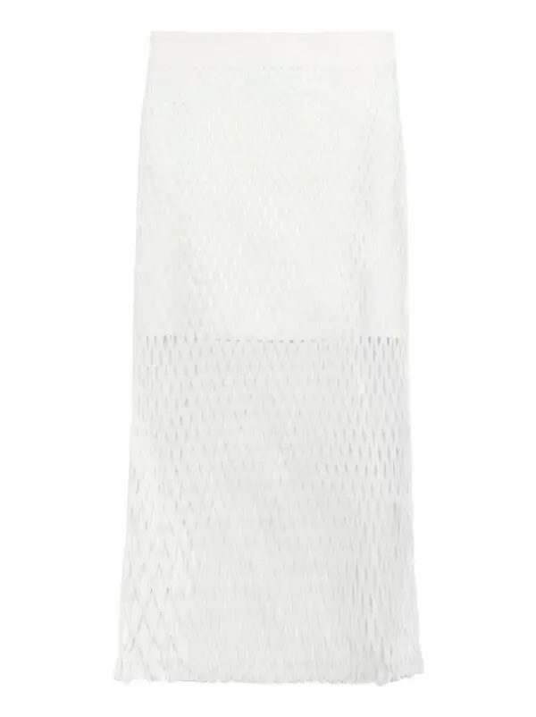 Simkhai Knit Midi Skirt - White