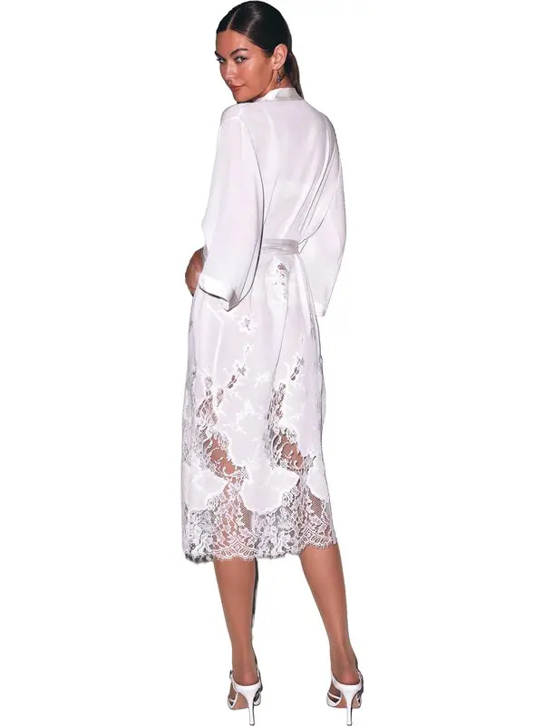 FLEUR DU MAL Mia Lace Long Robe - Ivory