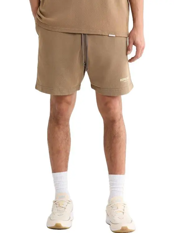 REPRESENT Owners' Club Cotton Logo Shorts - Almond