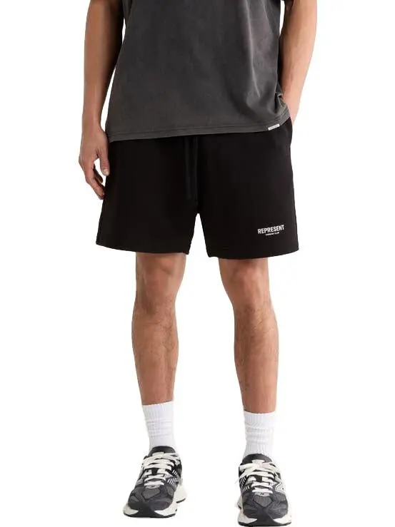 REPRESENT Owners' Club Cotton Logo Shorts - Black