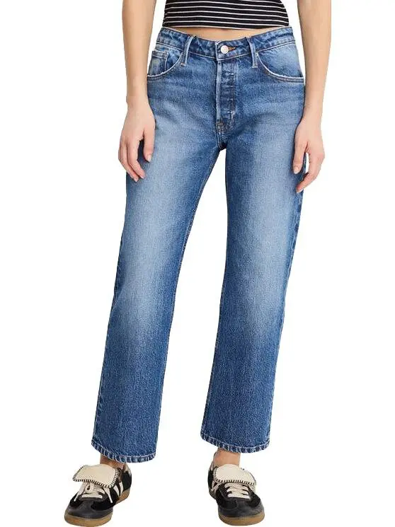 Good American Ripped Ankle Straight Leg Jeans - Indigo1222