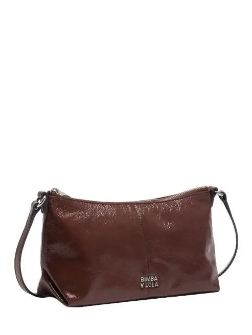Bimba Y Lola Leather Mini Crossbody Bag - Moka