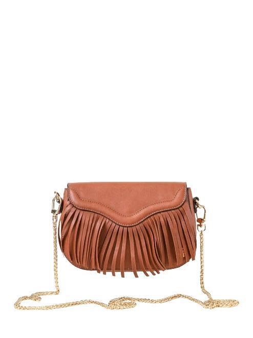 EVA INNOCENTI Maria Mini Crossbody Bag With Fringe - Honey
