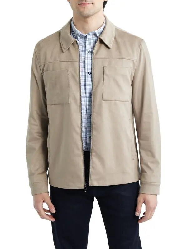 Johnston & Murphy Faux Suede Jacket - Taupe