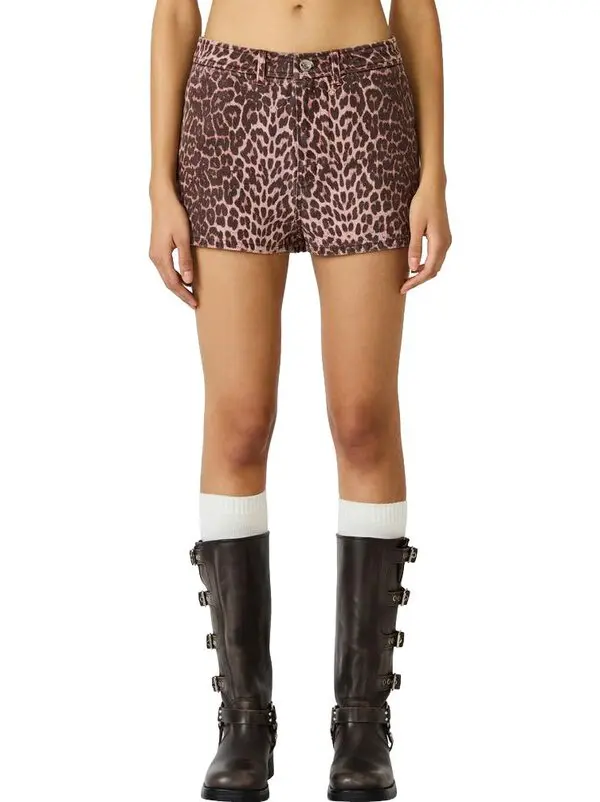 Steve Madden Cait High-waist Animal Print Shorts - Hot Spots Print