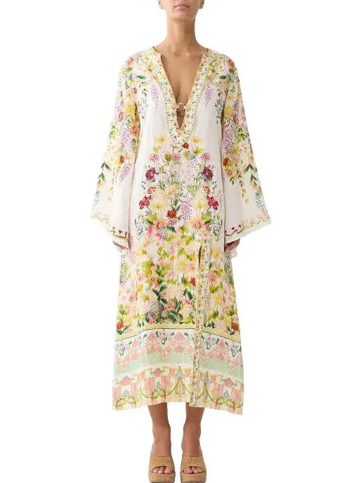 Camilla Deep V Neck Hardware Kaftan - The Call Of Catalonia