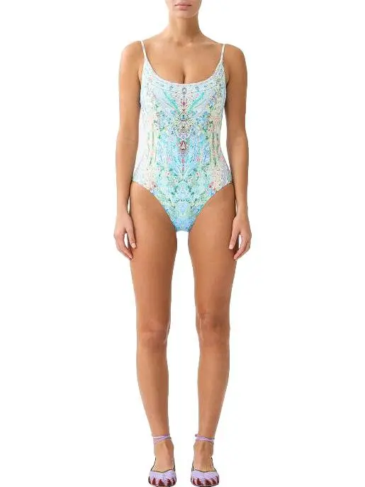 Camilla Scoop Neck One Piece With Scoop Back - Midsummer Mosaics
