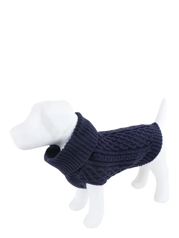 LUVABLE FRIENDS Cableknit Pet Sweater - Navy