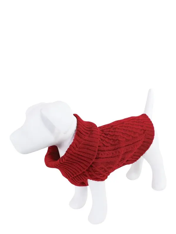 LUVABLE FRIENDS Cableknit Pet Sweater - Red