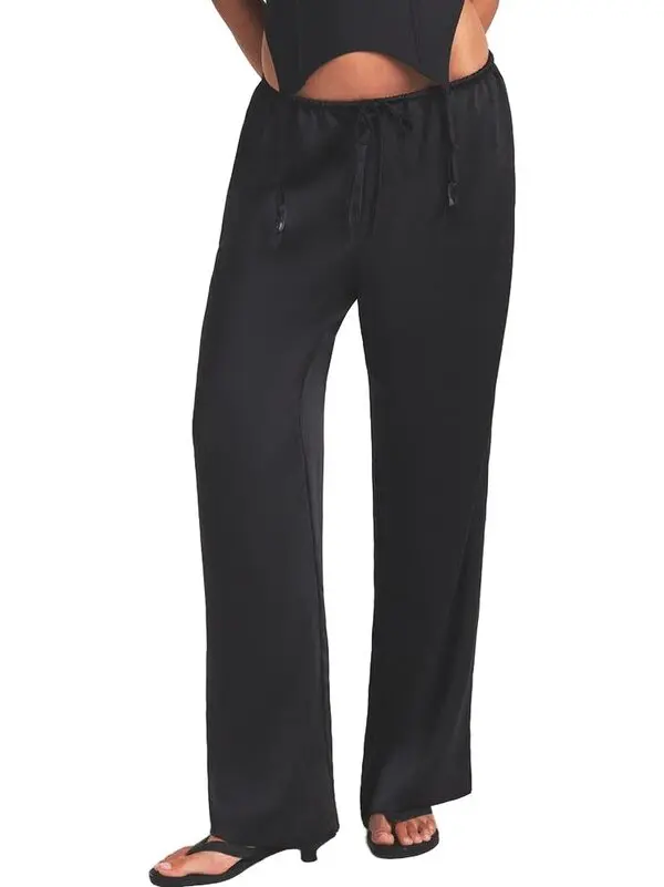 SKIMS Lightweight Satin Straight Leg Pants - Obsidian