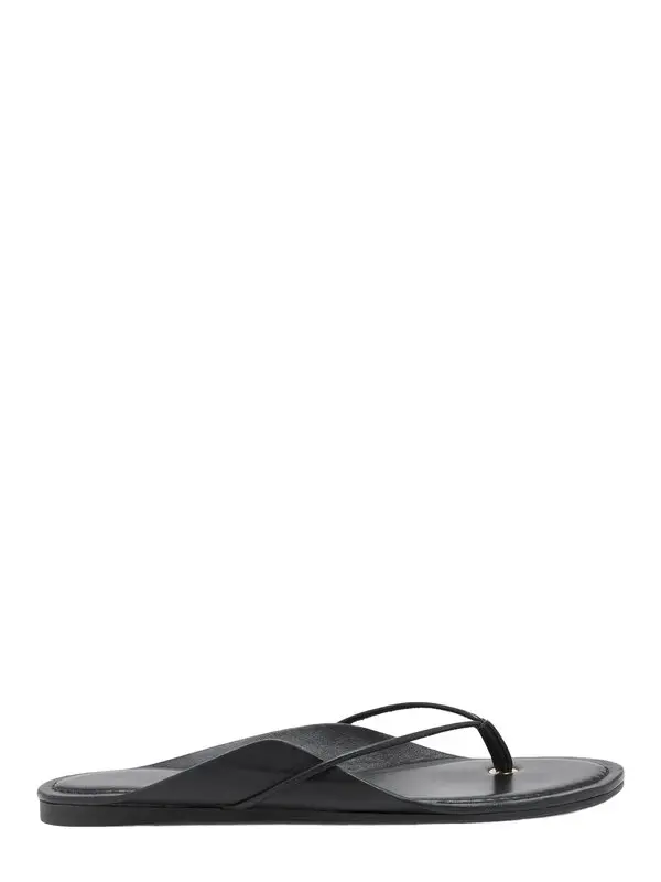 Ulla Johnson Aves Bare Leather Flip Flop - Noir