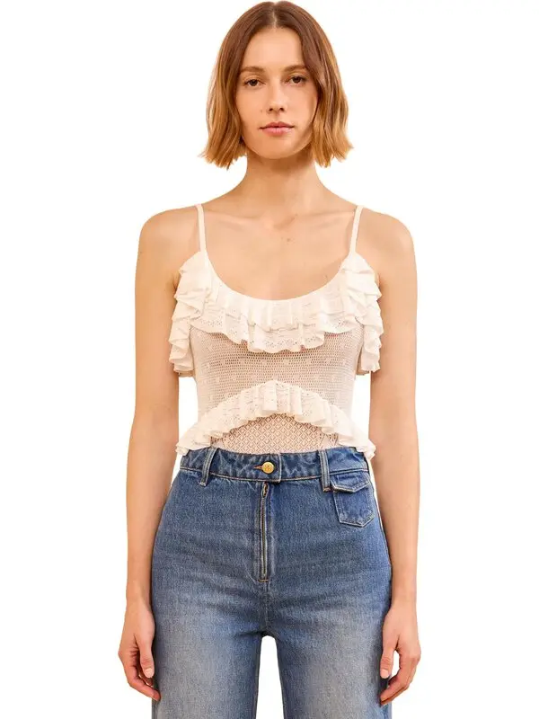 Ulla Johnson Bania Knit Bodysuit - Pearled Ivory