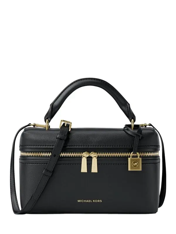 Michael Kors Jana Convertible Leather Crossbody Bag - Black