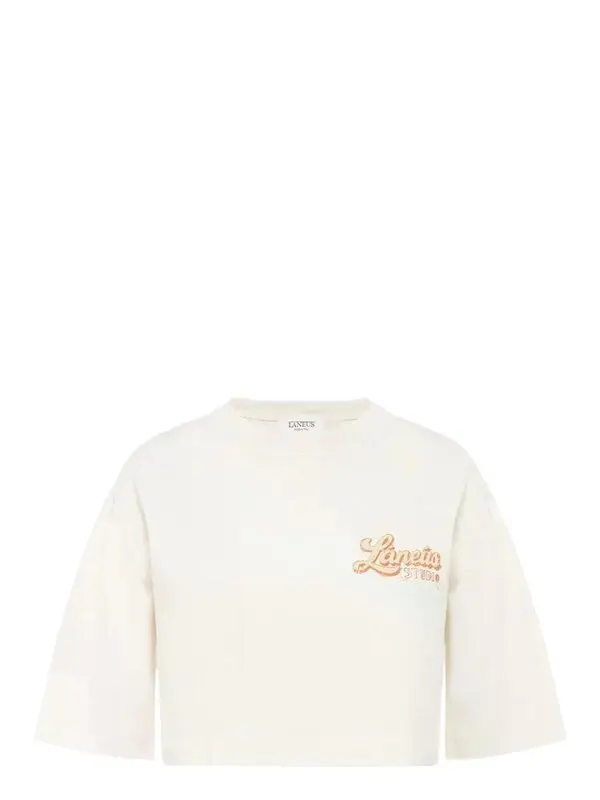 LANEUS Boxy Fit T-shirt - Neutrals
