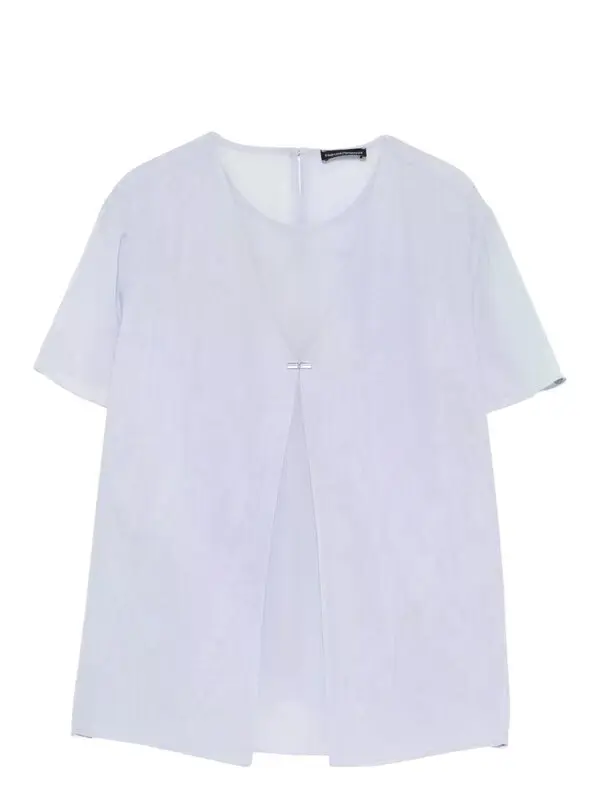 Emporio Armani Round-neck Button-detail Blouse - Purple