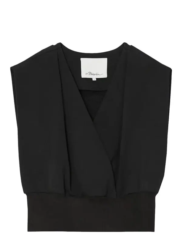 3.1 Phillip Lim V-neck Top With Shoulder Pads - Black