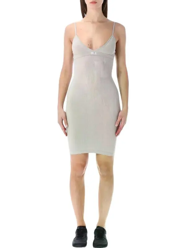 MAISON MARGIELA Ribbed V-neck Dress - Neutrals