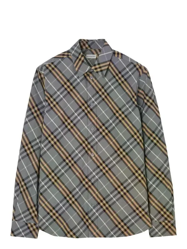 Burberry Classic Fit Check Cotton Shirt - Grey