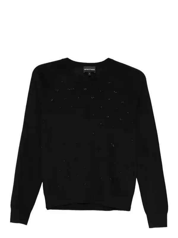 Emporio Armani Embellished Sweater - Black