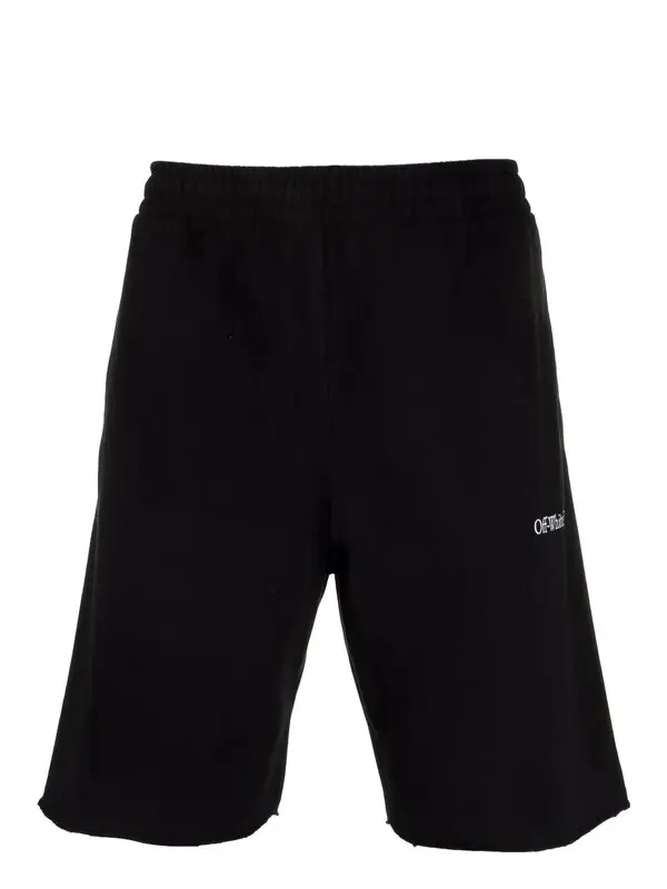 Off-White Logo-print Knee-length Shorts - Black